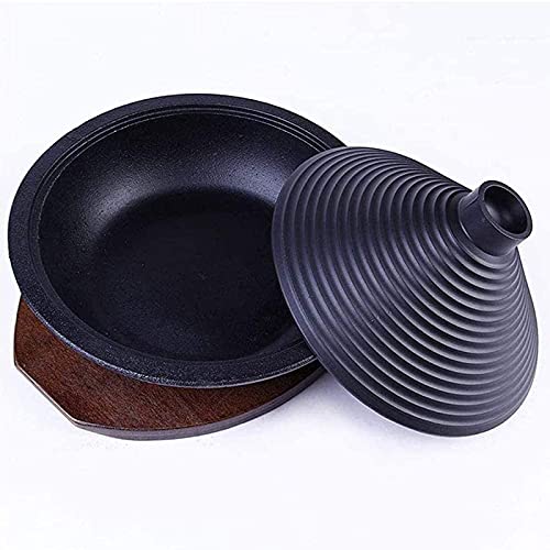 28 cm Moroccan tagine Pot, Enameled Cast Iron Non-Stick Base, with Cone-Shaped Lid and Tray, for Different Cooking Styles