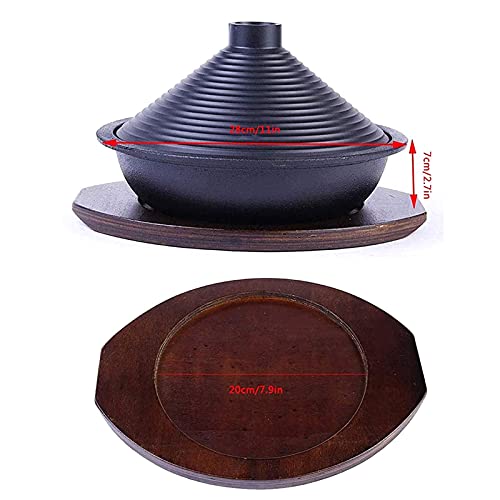 28 cm Moroccan tagine Pot, Enameled Cast Iron Non-Stick Base, with Cone-Shaped Lid and Tray, for Different Cooking Styles