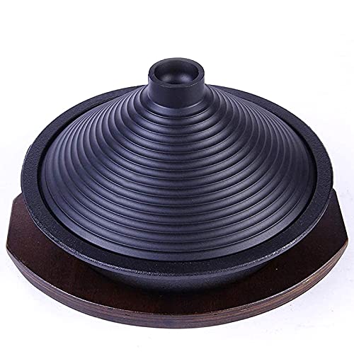 28 cm Moroccan tagine Pot, Enameled Cast Iron Non-Stick Base, with Cone-Shaped Lid and Tray, for Different Cooking Styles