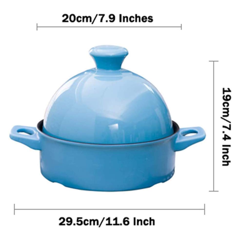 JINXIU Casserole Moroccan Tagine Cooking Pot, Large Cooking Tagine with Conical Cover, Tagine Cooking Pot for Different Cooking Styles, Lead-Free