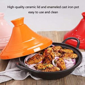 JINXIU Casserole 27Cm Lead Free Cooking Tagine, Tagine Pot Ceramic Casserole with Silicone Gloves, for Different Cooking Styles - Compatible with All Stoves