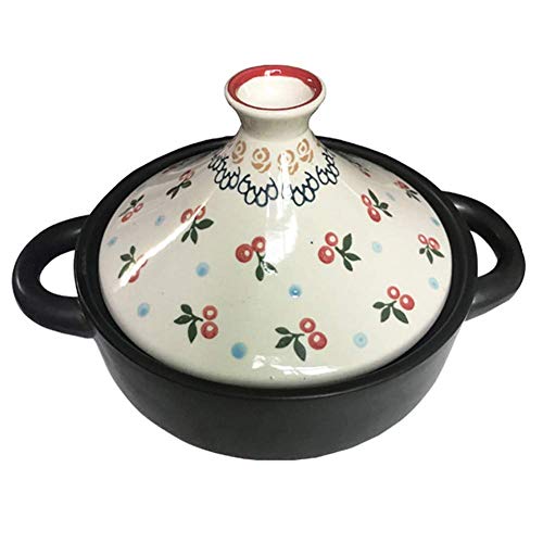 ZYF Casserole Dish Tagine Pot Cookware, 20Cm Cooking Tagine Pot Casserole Pots with Lids Medium Simple Cooking Tagine Lead Free Cold and Heat Resistant