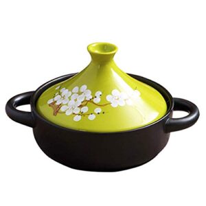 casserole dish zyf cooking tagine pot, 20cm tagine pot cookware casserole pots with lids medium simple cooking tagine lead free for home kitchen 1.5l