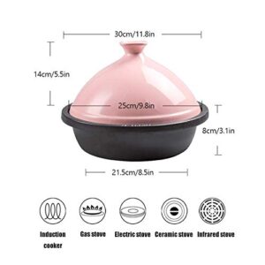 XDJ 30cm Tagine Cast Iron, Enameled Cast Iron with Enamel Lid Pot Slow Cooker, Lead-Free Cooking Healthy Food for Home, Kitchen Best Gift