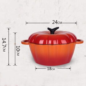 MYYINGBIN 24cm Cast Iron Casserole with Non Stick Enamel Coating, Binaural Tomato Stew Pot with Lid, Gifts for Parents, 1