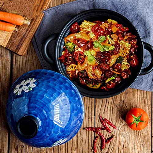 MYYINGBIN 28cm Tagine Pot 1.9 Liter Casserole Clay Pot Large Capacity Nonstick Pan for Medium to Extra Large Cooking