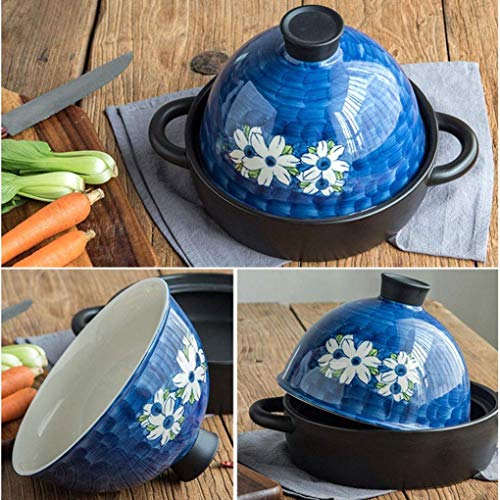 MYYINGBIN 28cm Tagine Pot 1.9 Liter Casserole Clay Pot Large Capacity Nonstick Pan for Medium to Extra Large Cooking