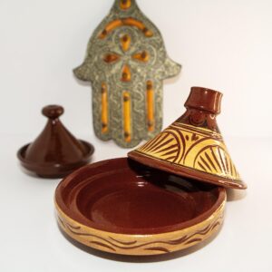 numidia hand made and hand painted tagine pot | moroccan ceramic pots for cooking and stew casserole slow cooker (medium, royal desert mystic)