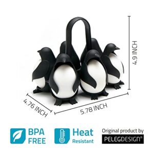 Peleg Design Egguins 3-in-1 Cook, Store and Serve Egg Holder, Penguin-Shaped Egg Cooker for Making Soft or Hard Boiled Eggs, Holds 6 Eggs for Easy Cooking and Fridge Storage