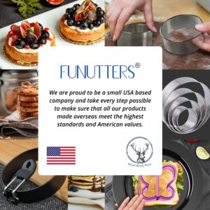 FUNUTTERS Egg Rings, 3.5'', Nonstick, Professional and Large, Stainless Steel Egg Rings For Frying Eggs and Egg Mcmuffins, Egg Mold For Breakfast, Mini Pancakes, and Fried Eggs