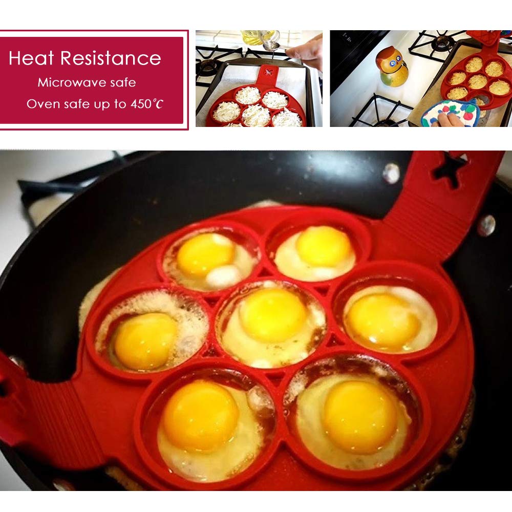 Pancake Molds Ring Fried Egg Mold Reusable Silicone Non Stick Pancake Maker Egg Ring Maker