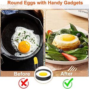 Round Egg Maker Ring 2 Pack, Nonstick Egg Rings for Frying Eggs and English Muffins, Egg Shaper for Frying Pan Cooking, Egg Molds for Griddle, Egg Circles for Breakfast Sandwich Burger