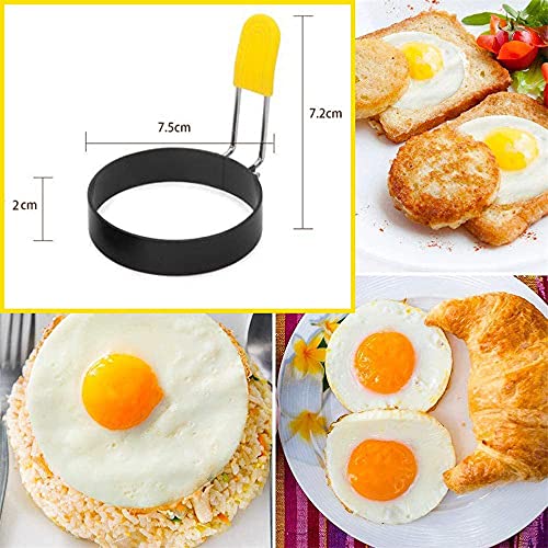 Round Egg Maker Ring 2 Pack, Nonstick Egg Rings for Frying Eggs and English Muffins, Egg Shaper for Frying Pan Cooking, Egg Molds for Griddle, Egg Circles for Breakfast Sandwich Burger