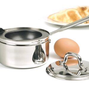 RSVP International Endurance Single Egg Poacher Set | Perfectly Poached Eggs | Includes Stainless Steel Pan | Dishwasher Safe