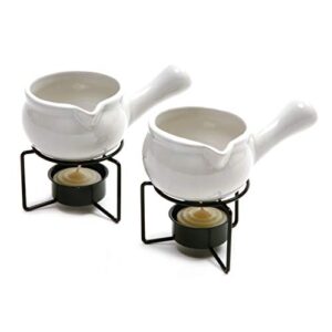 norpro ceramic butter warmers, set of 2, 1/3 cup/3 oz, white