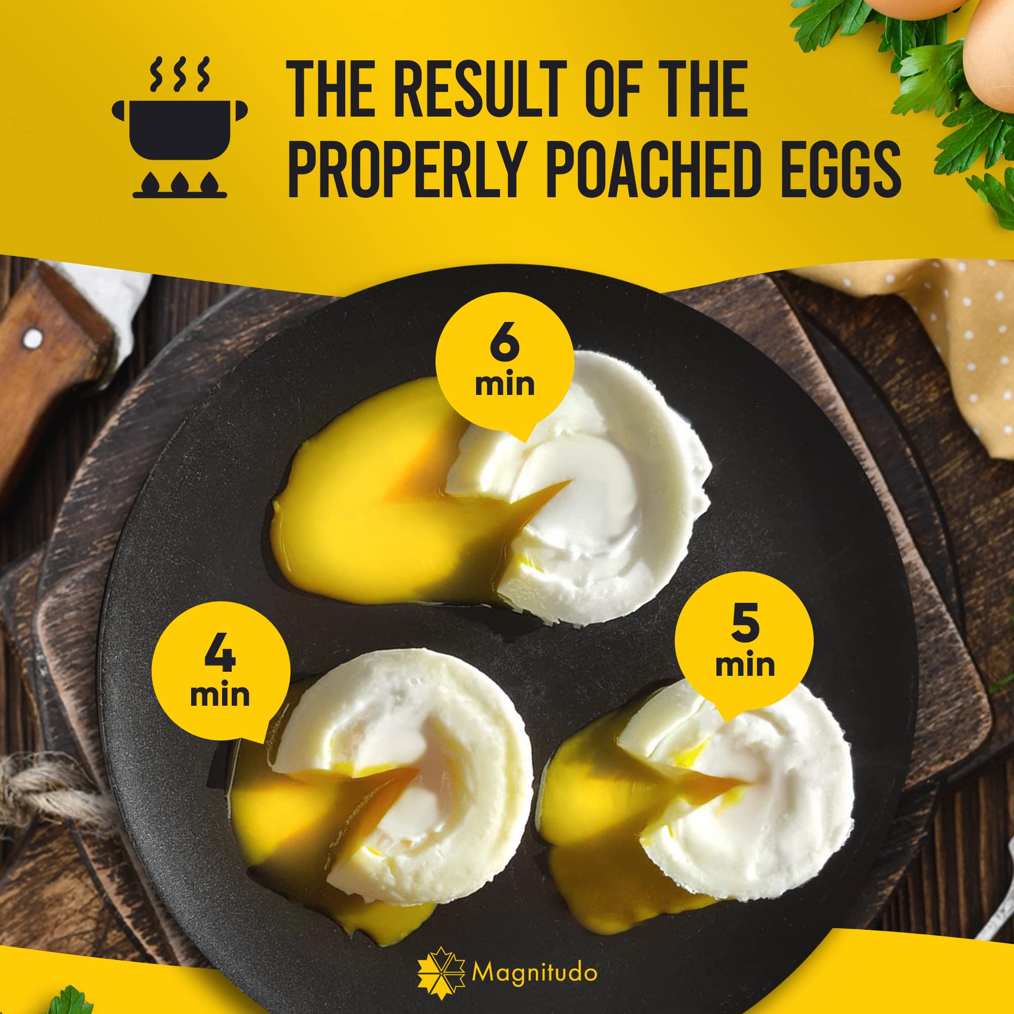 Silicone Egg Poaching Cups Easy 4pcs Release and Cleaning, Poached Egg Cup with Ring Standers for Eggs Benedict Set of Microwave Egg Poachers Silicone Pots Cooker Microwave Stove Top, Dishwasher Safe