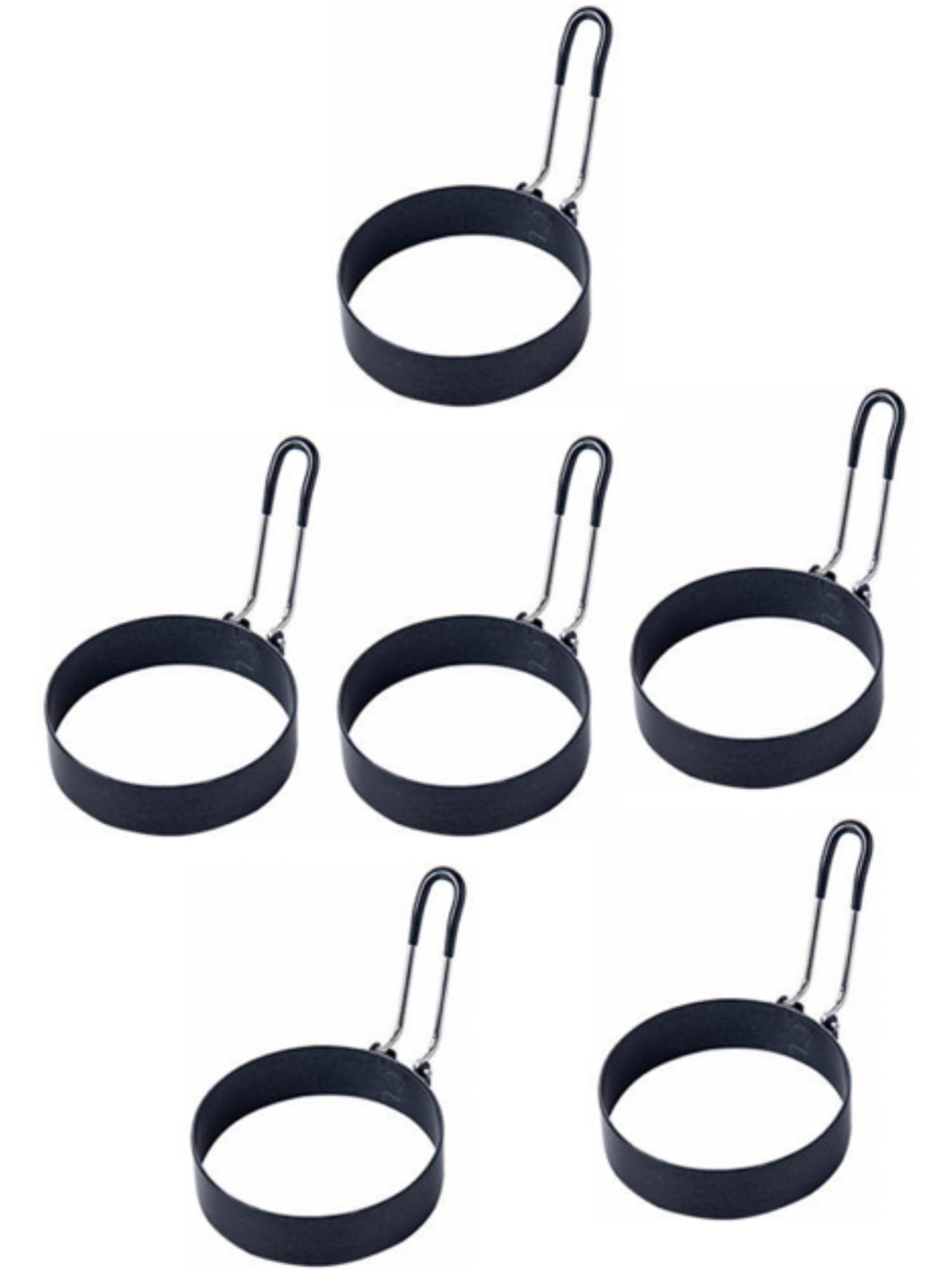 S.SARI 6 Pieces Egg Rings Poachers Nonstick Stainless Steel Egg Rings For Breakfast Omelet McMuffins Pancakes, Sandwiches and more