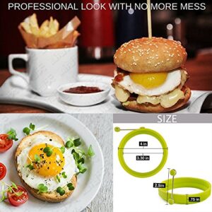 Silicone Egg Rings Non Stick egg frying rings, Fried and Poached Egg and Pancake Cooking Rings (Multicolor)