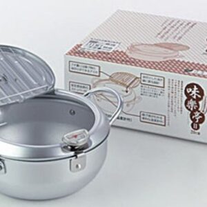 Yoshikawa SJ1024 Tempura Pot 7.9 inches (20 cm), Gas Fire, Induction Compatible, Made in Japan, With Thermometer and Lid