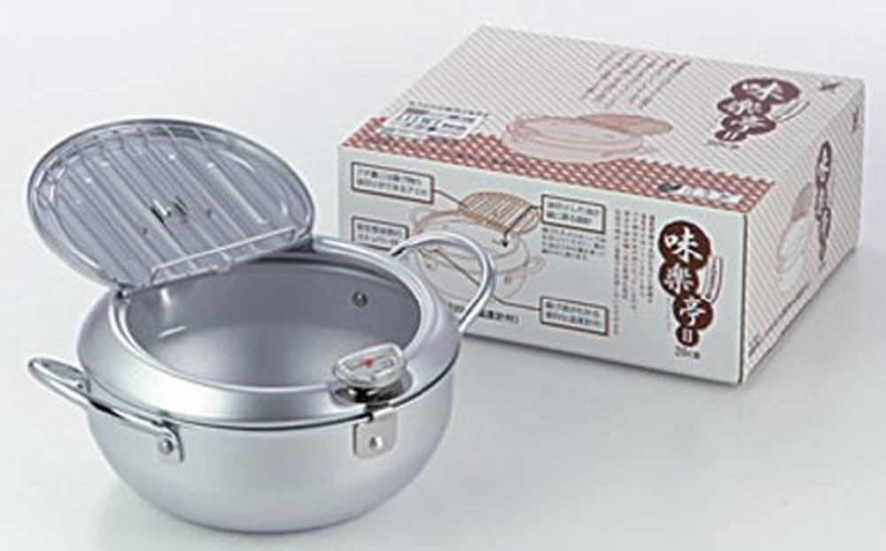 Yoshikawa SJ1024 Tempura Pot 7.9 inches (20 cm), Gas Fire, Induction Compatible, Made in Japan, With Thermometer and Lid