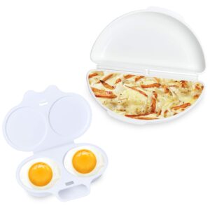 easy egg breakfast set akamino microwave omelet pan and egg poacher - bpa free egg maker easy to use and non-stick breakfast egg cookware