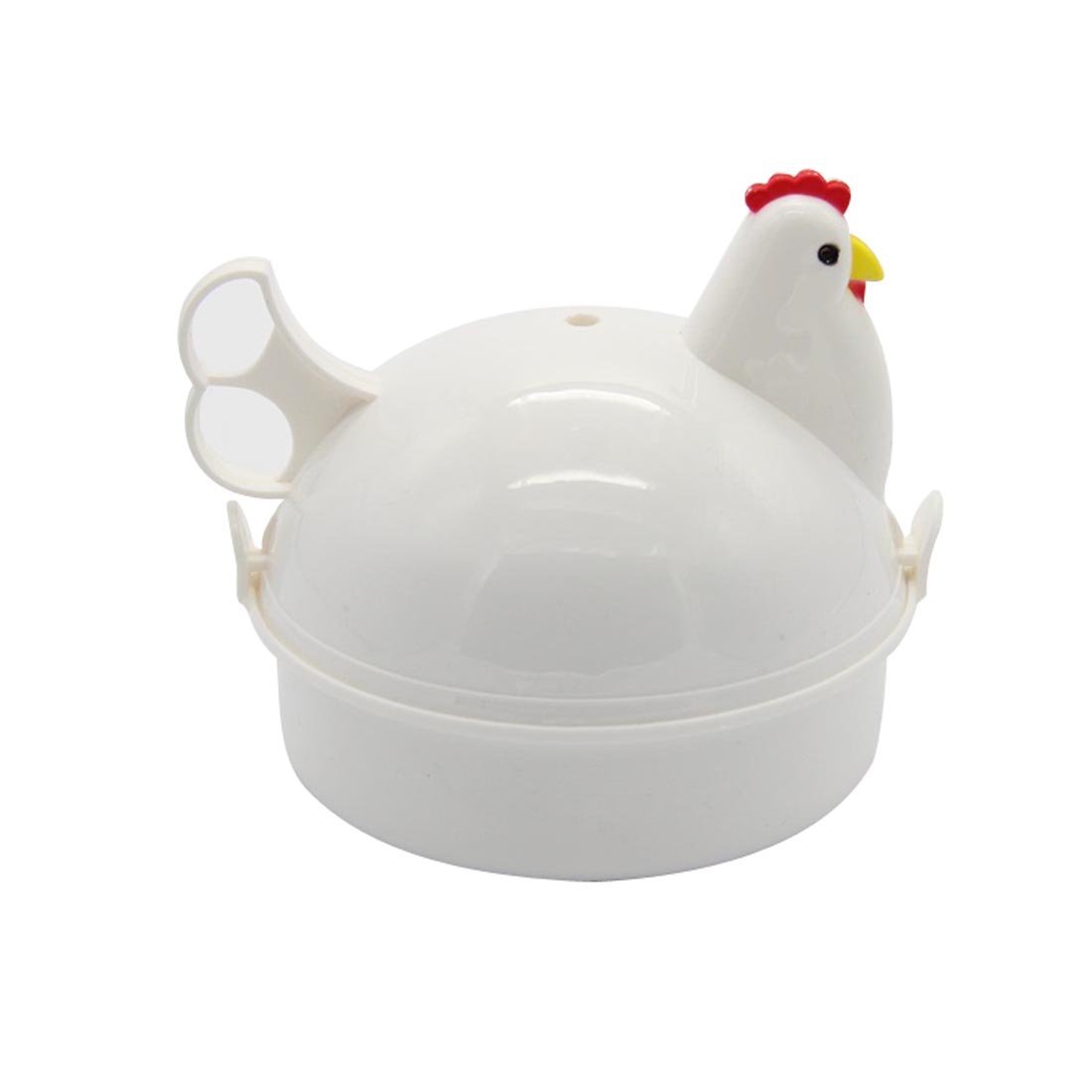 Mochiglory Chicken Shape Microwave Egg Poacher 4 Eggs Boiler Steamer