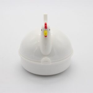 Mochiglory Chicken Shape Microwave Egg Poacher 4 Eggs Boiler Steamer