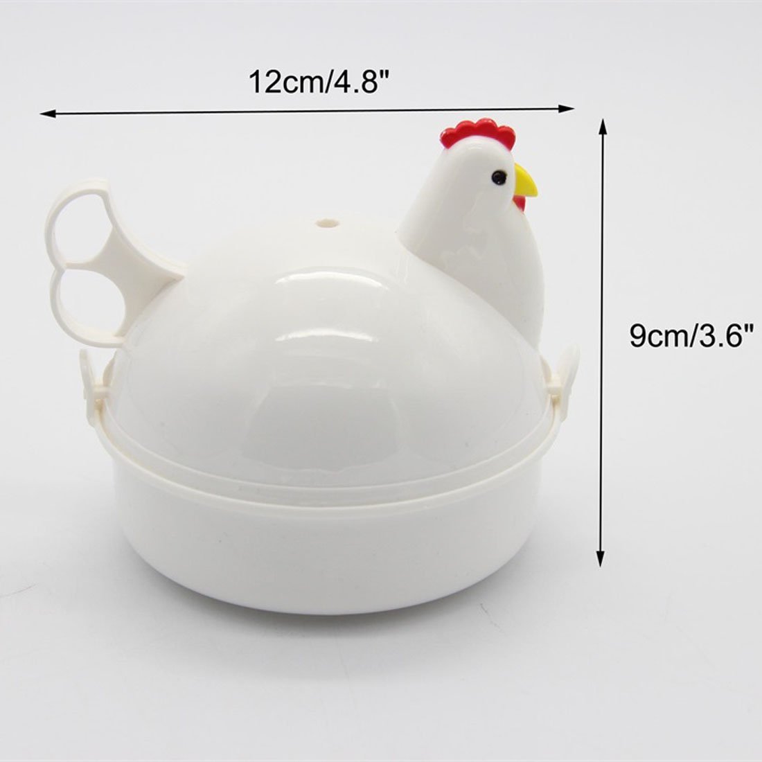 Mochiglory Chicken Shape Microwave Egg Poacher 4 Eggs Boiler Steamer