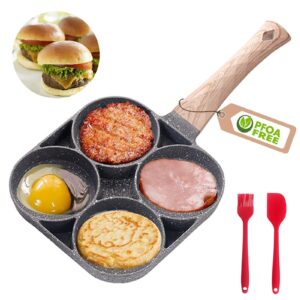 mihunter 4 egg frying pan,pancake omelette pan,cooker pans 4-cups non-stick cookware aluminium alloy fried divided egg cooker, burger pan for breakfast,pancake,poached egg1