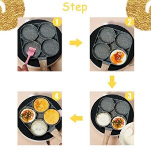 MIHUNTER 4 Egg Frying Pan,Pancake Omelette Pan,Cooker Pans 4-Cups Non-stick Cookware Aluminium Alloy Fried Divided Egg Cooker, Burger Pan for Breakfast,Pancake,Poached Egg1