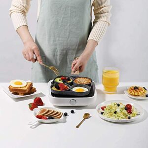 MIHUNTER 4 Egg Frying Pan,Pancake Omelette Pan,Cooker Pans 4-Cups Non-stick Cookware Aluminium Alloy Fried Divided Egg Cooker, Burger Pan for Breakfast,Pancake,Poached Egg1