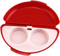 Microwave Omelet Maker + Egg Poacher All In One Dish On The Go Quick N Easy Breakfast BPA Free Plastic, Red