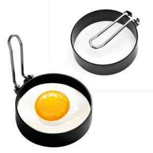 Egg Ring for Frying Eggs, 3" Stainless Steel Egg Cooking Ring with Anti-Scald Handle, Nonstick Round Frying Egg Shaper Mold, Griddle Cooking Shaper for Breakfast Frying Eggs and Egg Mcmuffins