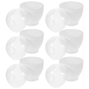 6pcs microwave egg cooker egg steamed cups holder oven egg steamer omlette maker for instant breakfast home kitchen tools white