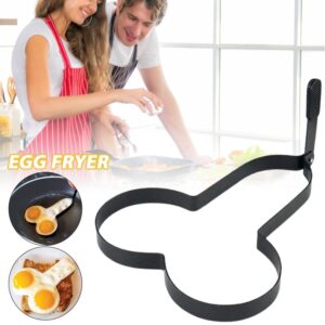 Egg Fryer, Funny Egg Pancake Cooking Tool, Professional Non-Stick Egg Ring, Stainless Steel DIY Kitchen Egg Fried Mould with Handle (Shape A+B)