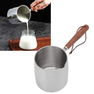 Milk Warmer Pot, 450ML Stainless Steel Multifunctional Chocolate Warmer Pot for Leftovers