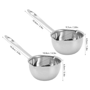 Small Milk Pot,Sauce Pan,Butter Warmer,Butter Melting Pot,All in One Flat Induction Bottom,Stainless Steel Mini Butter Hot Pot,Milk Pan for Boiling Milk,Sauce,Gravies,Pasta(150ML)