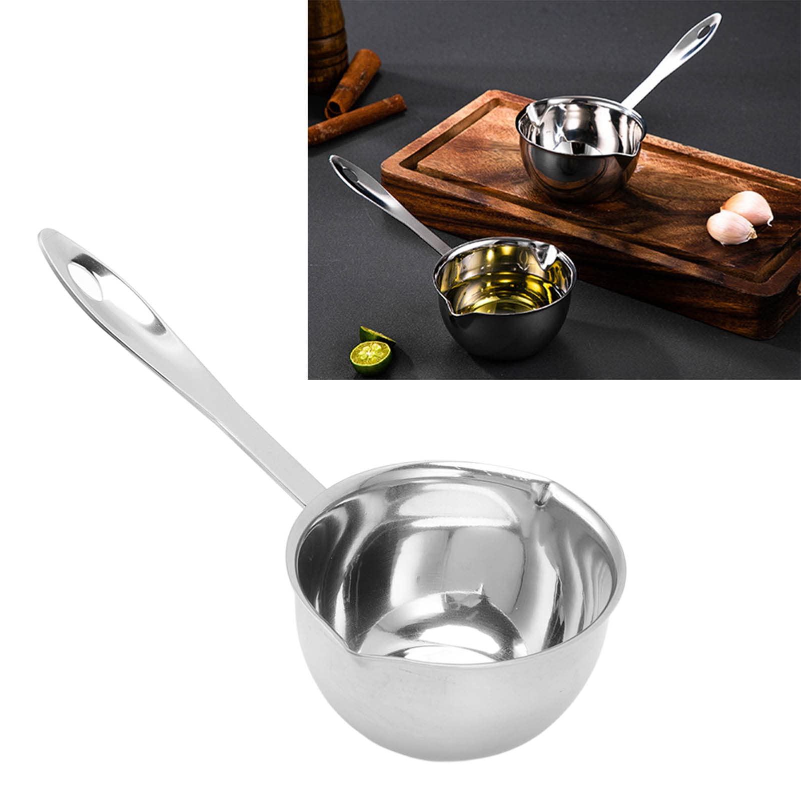 Small Milk Pot,Sauce Pan,Butter Warmer,Butter Melting Pot,All in One Flat Induction Bottom,Stainless Steel Mini Butter Hot Pot,Milk Pan for Boiling Milk,Sauce,Gravies,Pasta(150ML)