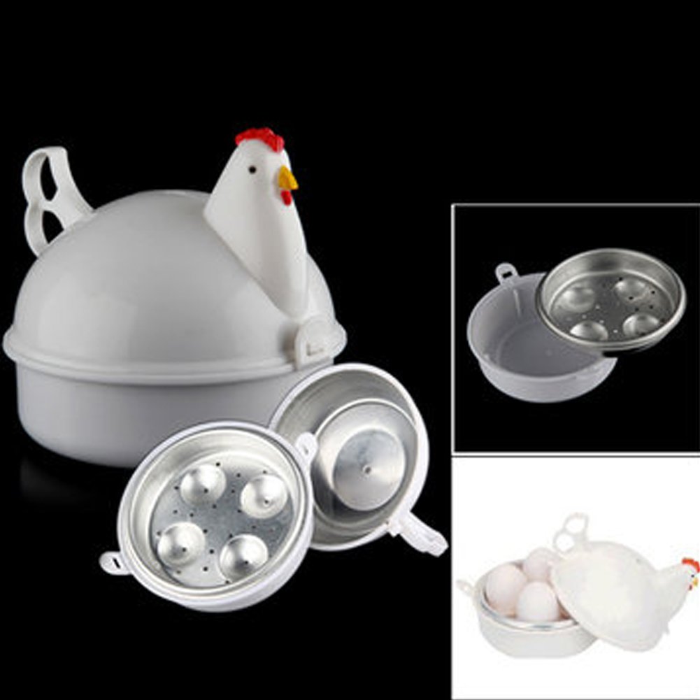 Microwave Egg Boiler, 4 Eggs Boiler Cooker Microwave Egg Steamer, Cooker Boiler Steamer Gadgets Cook Soft and Hard Boiled Egg, Poacher Boiler Cooker