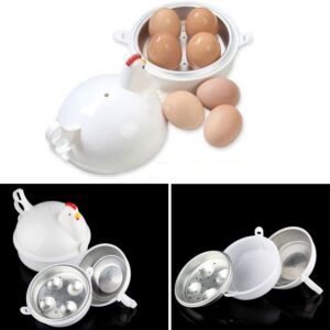 Microwave Egg Boiler, 4 Eggs Boiler Cooker Microwave Egg Steamer, Cooker Boiler Steamer Gadgets Cook Soft and Hard Boiled Egg, Poacher Boiler Cooker