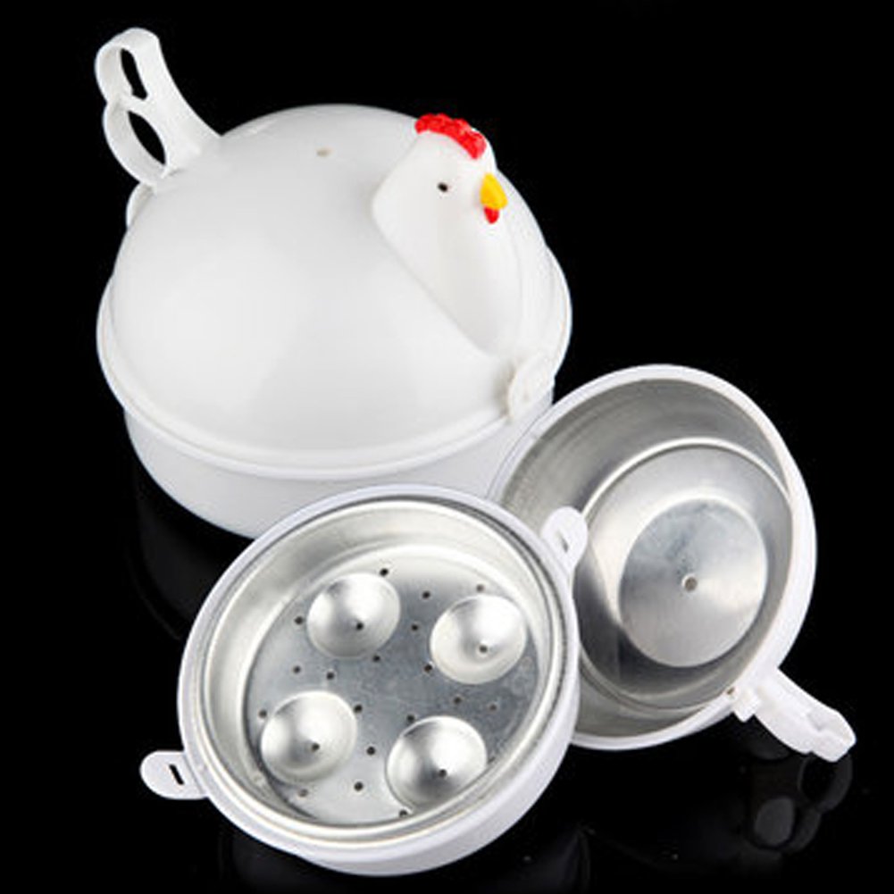 Microwave Egg Boiler, 4 Eggs Boiler Cooker Microwave Egg Steamer, Cooker Boiler Steamer Gadgets Cook Soft and Hard Boiled Egg, Poacher Boiler Cooker