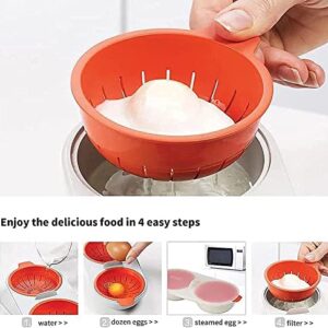 Microwave Egg Poachers Double Cup Egg Boiler Draining Egg Boiler Non-Stick Feature Microwave Ovens Cooking Tools Steamer Kitchen Gadget (1pcs,Green)