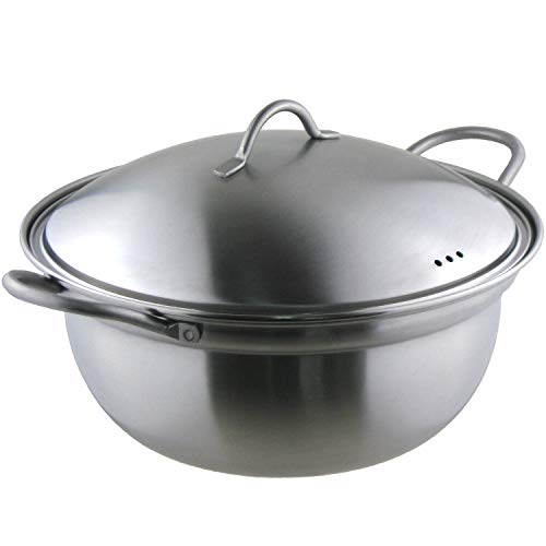 Nagao Tsubamesanjo IH Compatible Stainless Steel Tabletop Pot, 9.4 inches (24 cm), Made in Japan