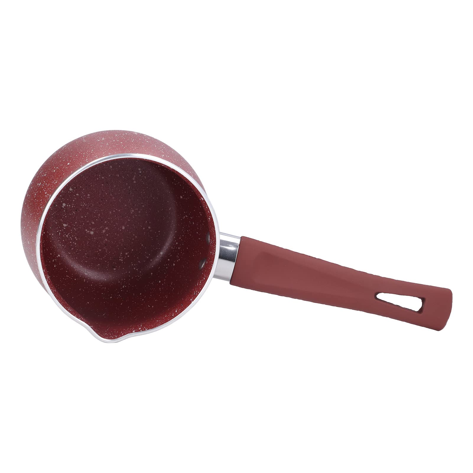 Lightweight Nonstick Milk Pan, Mini Milk Coffee Pot Nonstick Sauce Pan for Coffee Butter Chocolate 10cm Tea SetsTeapots and Coffee Servers(Red)