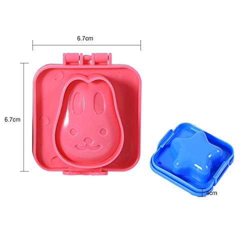 Boiled Egg Models, Cartoon Cute Rabbit Bear Fish Car Star Love Heart Chicken Shape Eggs Model Set Rice Food Pan Cooking DIY Decorating Cake Tools Hard Cookery Kitchen Bento Accessories Kids Home 6Pcs