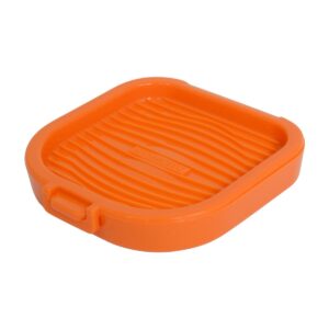 casabella 4-1/2-inch square silicone microegg cooker, orange