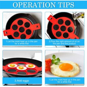 Nonstick Pancake Molds Ring Silicone Fried Egg Mould Reusable Pancake Maker Egg Ring Kitchen Cooking Baking Tools (Round Shape)