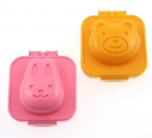 kotobuki plastic egg mold, rabbit and bear