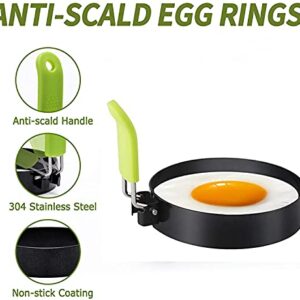 BEMINH Stainless Steel Egg Ring,2 Pcs Round Breakfast Household Egg Mold Tool Cooking Tool Omelette (New 2 Pcs)