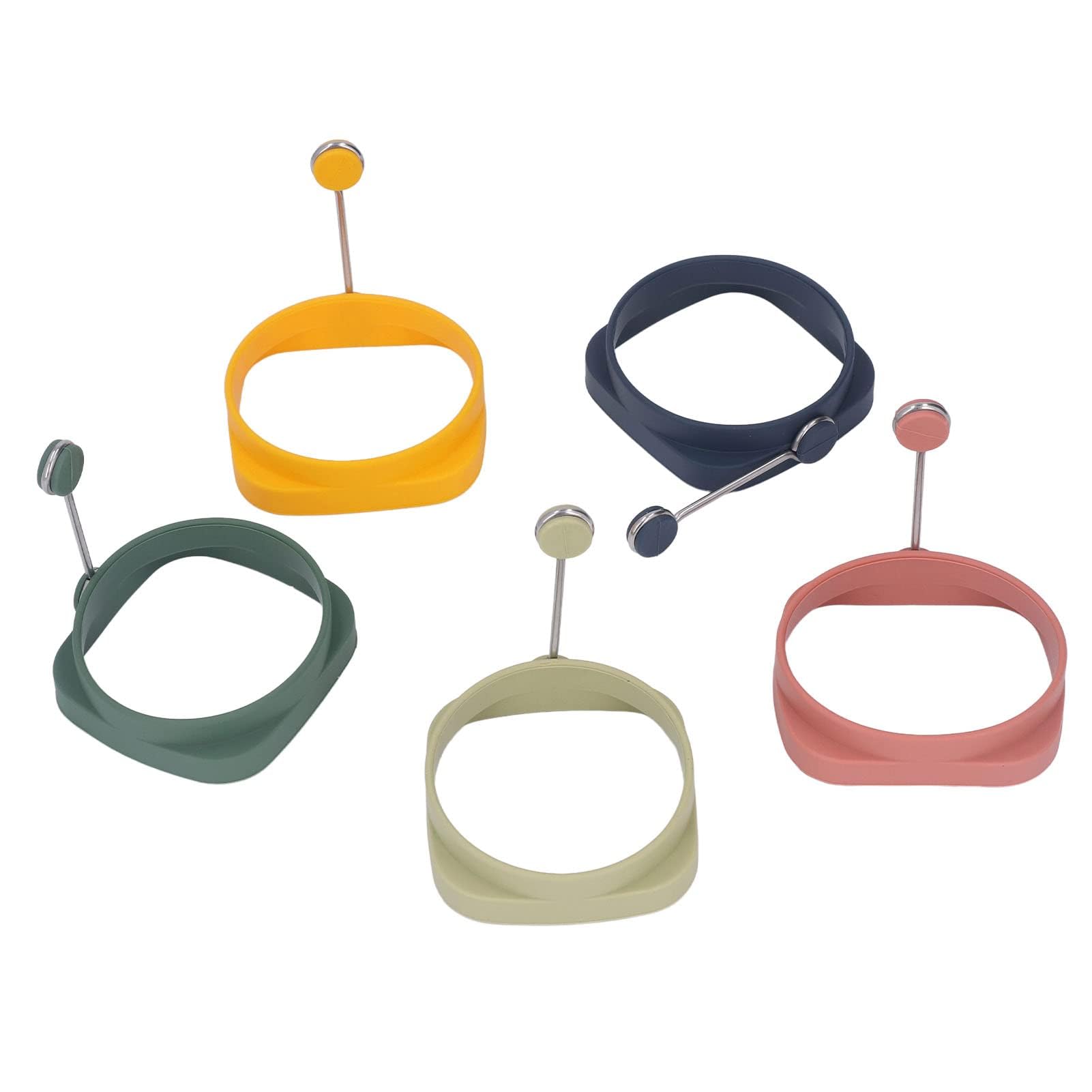 Silicone Egg Ring, 5Pcs Food Grade Silicone Egg Rings Non Stick Egg Cooking Rings Fried Egg Mold for Cooking Fried Egg Rings